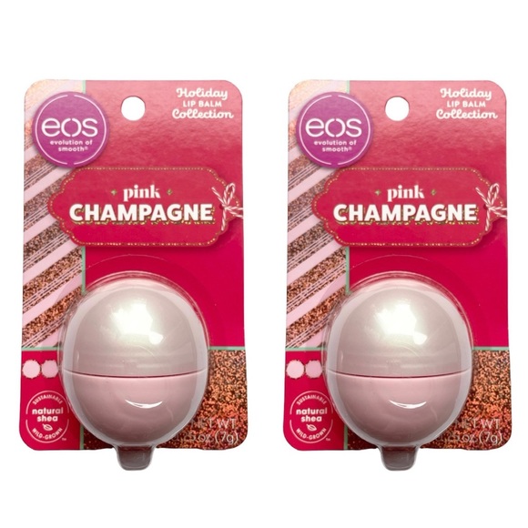 eos | Makeup | 5 For 25 Nwt 2 X Eos Pink Champagne Lip Balm Sphere ...